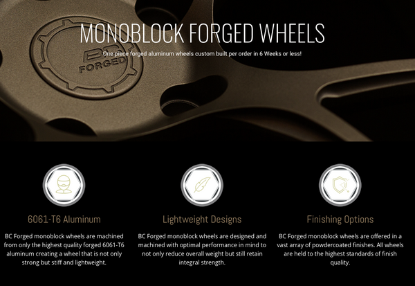 BC FORGED MONOBLOCK WHEELS – Meraki Autoworks